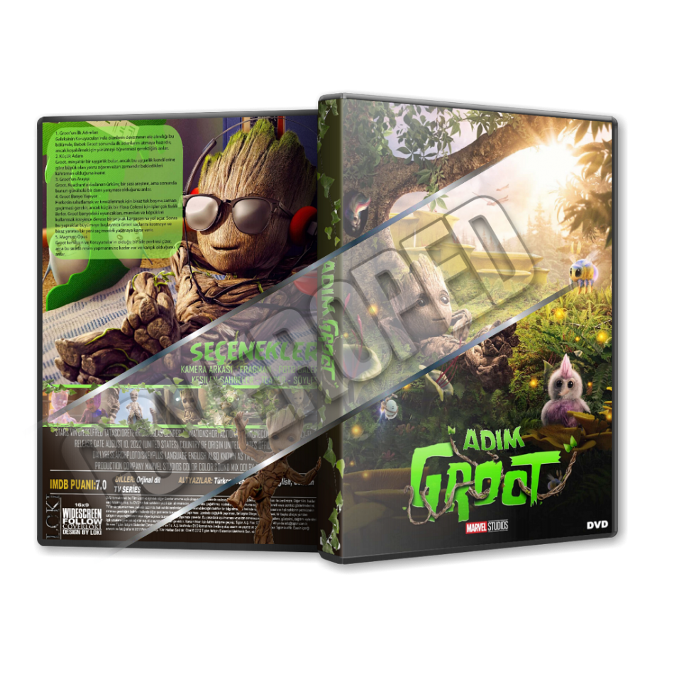 I Am Groot 2022 Dizisi Türkçe Dvd Cover Tasarımı